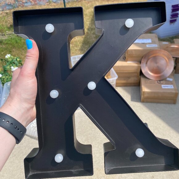 Accents | Marquis Light Up Letter K Wall Mountable Black Battery ...